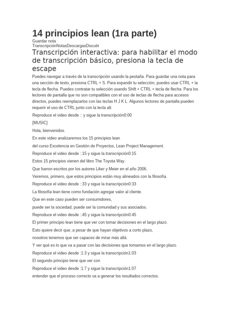 14 Principios Lean | PDF