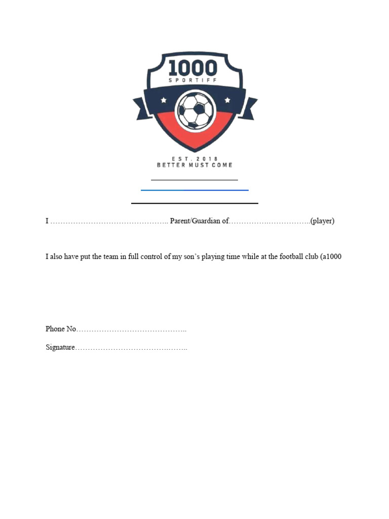 A1000 Sportiff Player Consent Form | PDF