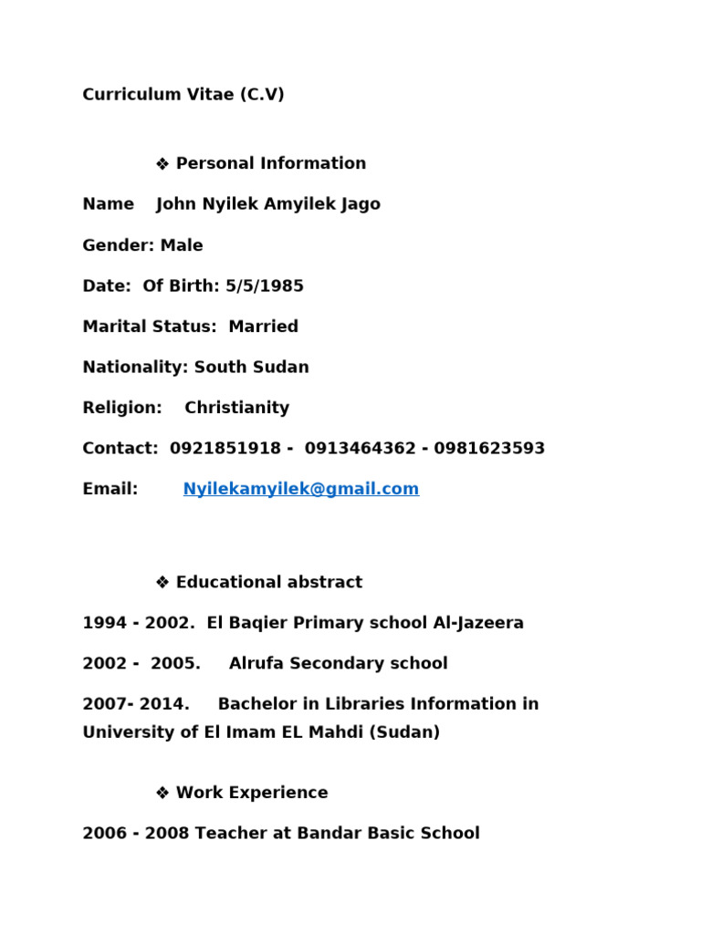 John Jago's Professional CV Summary | PDF
