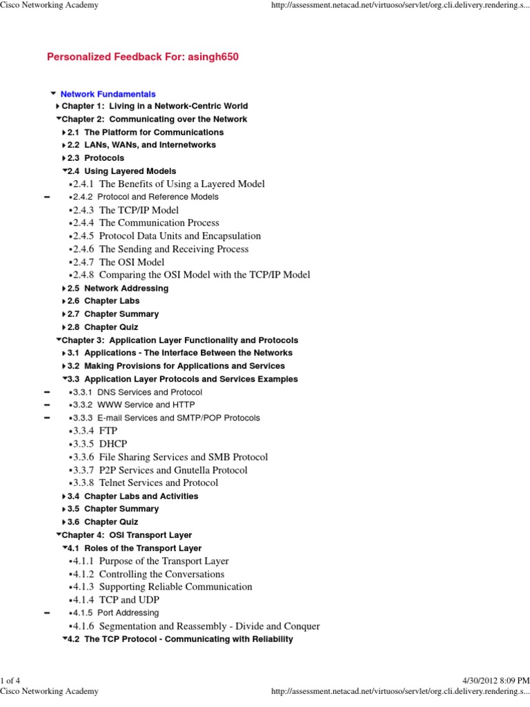 Cisco Networking Academy | Download Free PDF | Transmission Control ...