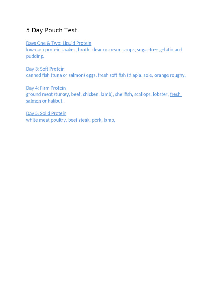 5 Day Pouch Test Meal Plan Guide | PDF | Bacon | Teaspoon