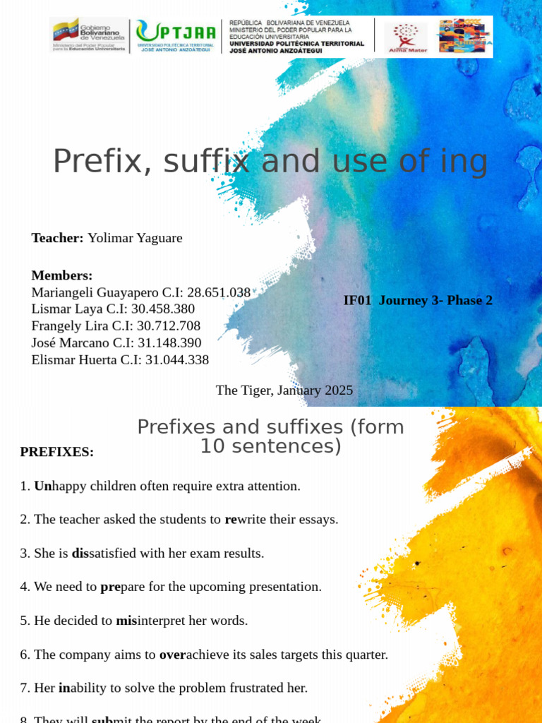 Prefixes, Suffixes, and "Ing" Usage Guide | PDF