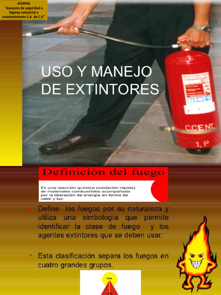 uso y manejo de extintores ASHIMA | PDF