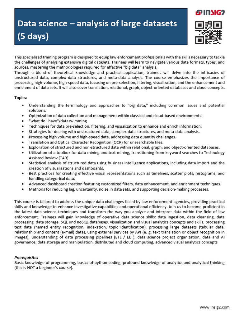 Data Science Analysis of Large Datasets | PDF | Data | Data Science