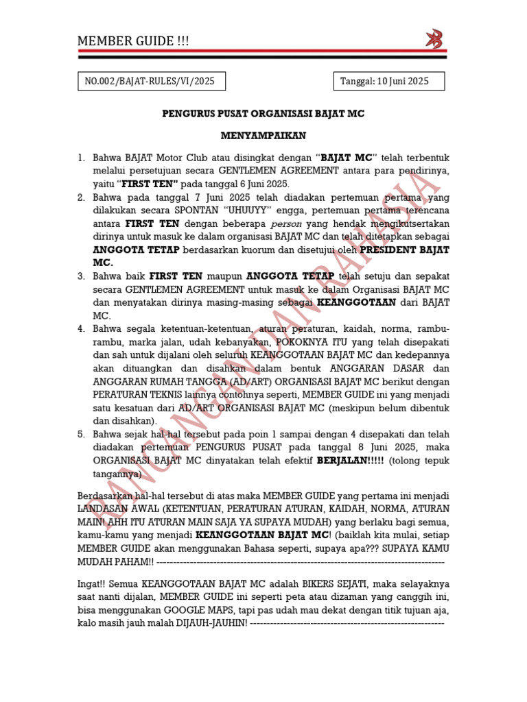 01 Guide Member - Bajat MC - Draft | PDF