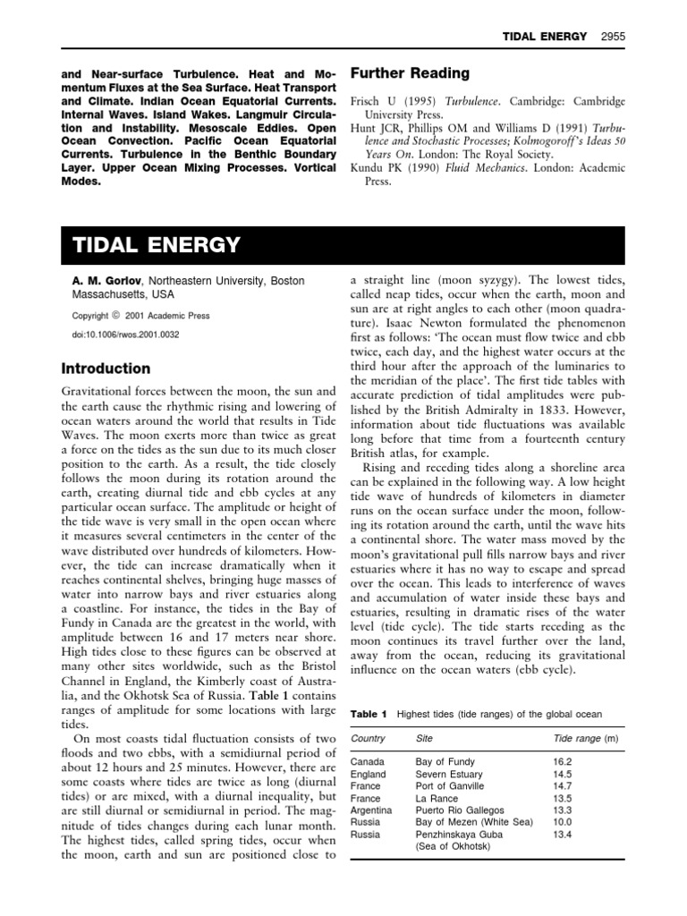 Tidal Energy | PDF