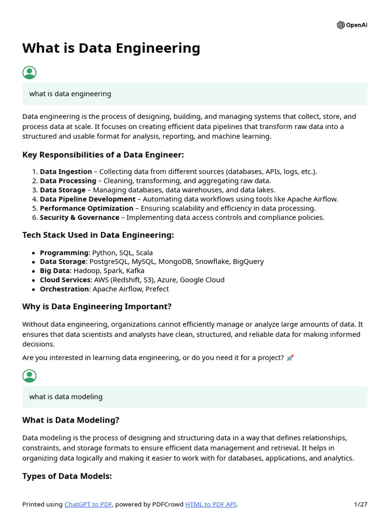 Understanding Data Engineering Basics | PDF | Apache Hadoop | Databases