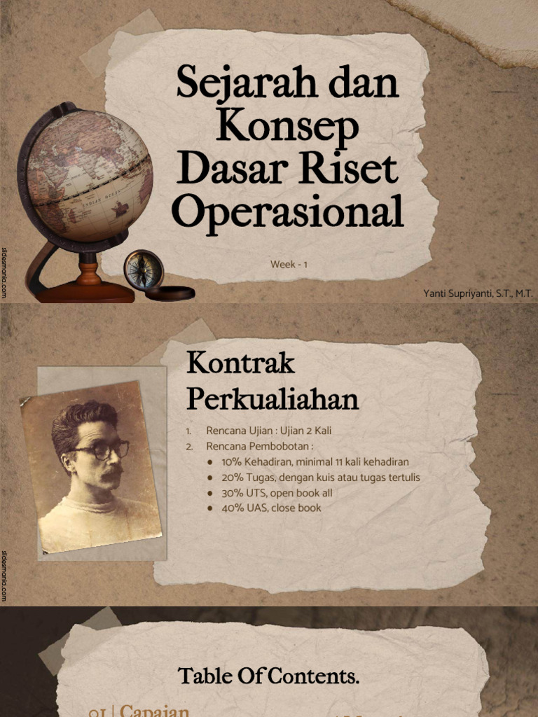Week 1 - Sejarah & Konsep Dasar Riset Operasional | PDF