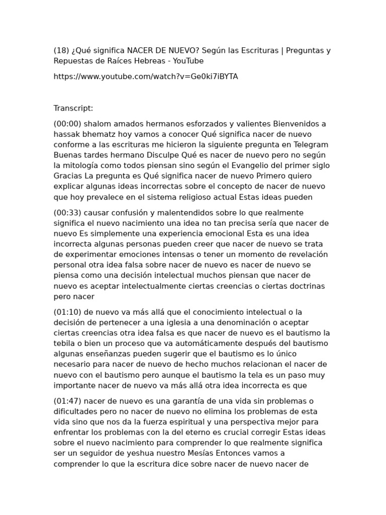 Qué Significa NACER DE NUEVO Según Las Escrituras | PDF | Pecado | Ezequiel