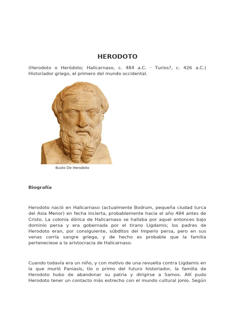Biografía de Herodoto, padre de la historia | PDF | Herodoto | Narración