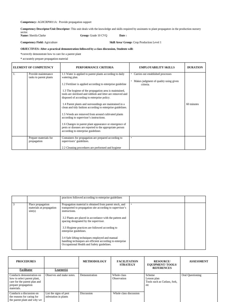 Crop Establishment Techniques in Agriculture | PDF | Sowing | Lesson Plan