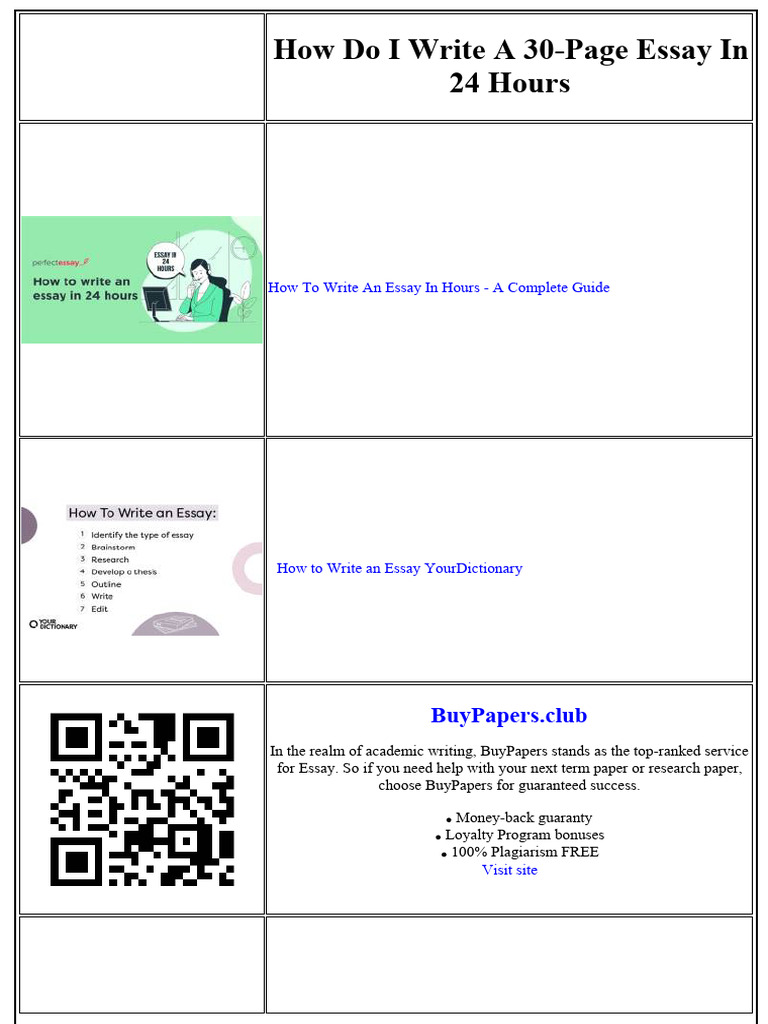 How Do I Write A 30-Page Essay in 24 Hours | PDF | Essays