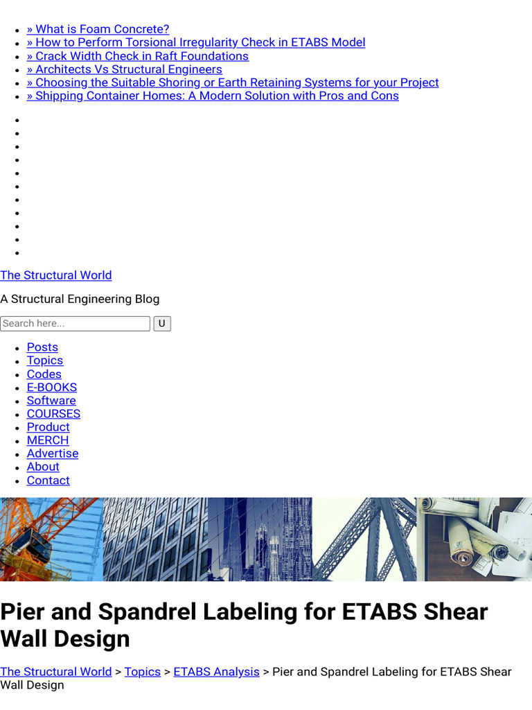 ETABS Pier and Spandrel Labeling Guide | PDF | Bending | Structural ...
