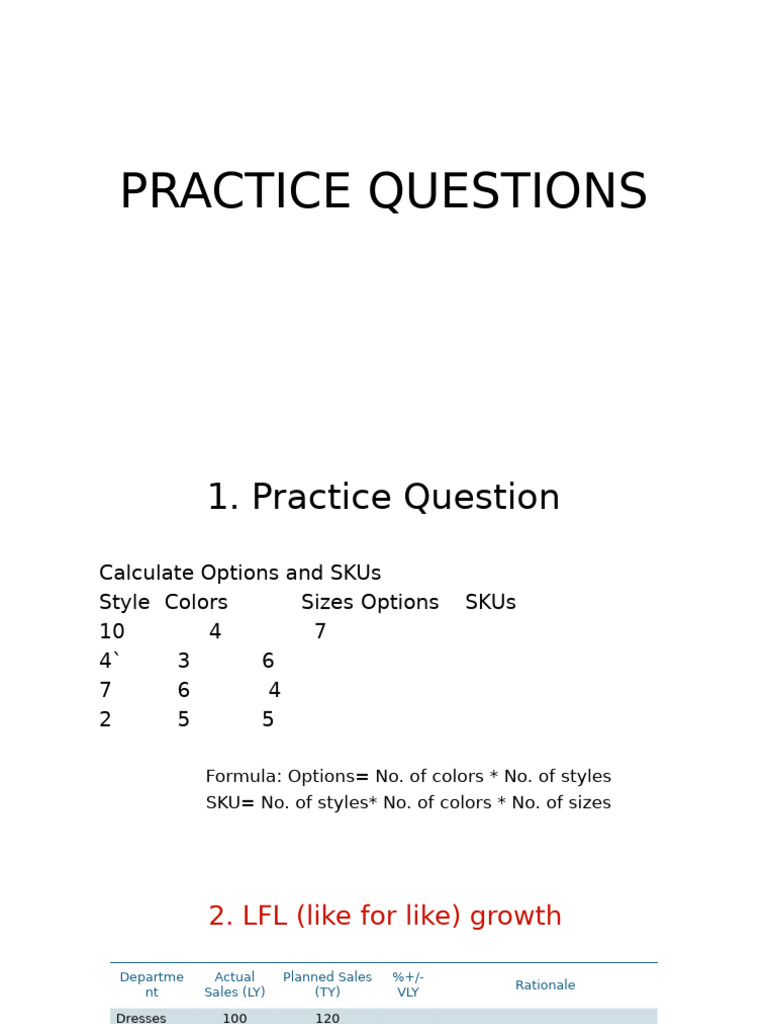Practice Questions | PDF | Jeans | Clothing