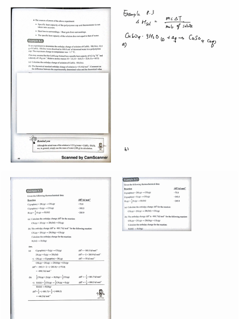 CHEM08 - Chemical Reactions and Energy Stud (Cal and Hess Law) Pages 7 ...