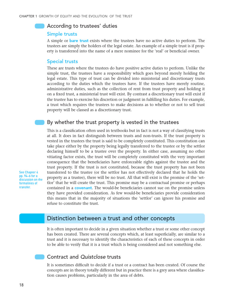 Trusts vs Contracts: Key Distinctions | PDF | Private Law | Common Law