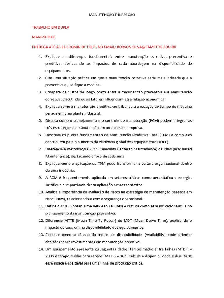 Trabalho Em Dupla | PDF