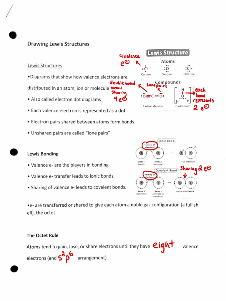 GRADE 11 Lewis Structure Notes Key | PDF