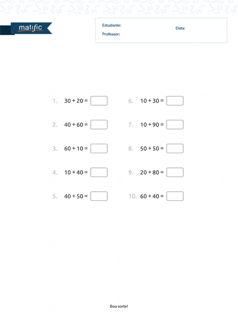 Worksheet Addition Tens Up To 100 | PDF
