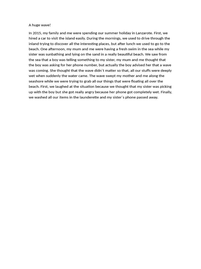 A Huge Wave Story | PDF