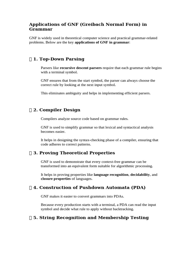Applications of GNF | PDF