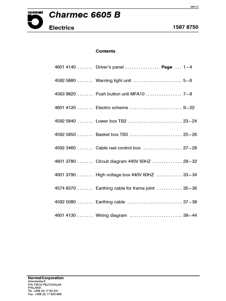 Electrics Manual for Charmec 6605 B | PDF | Electrical Connector | Wire