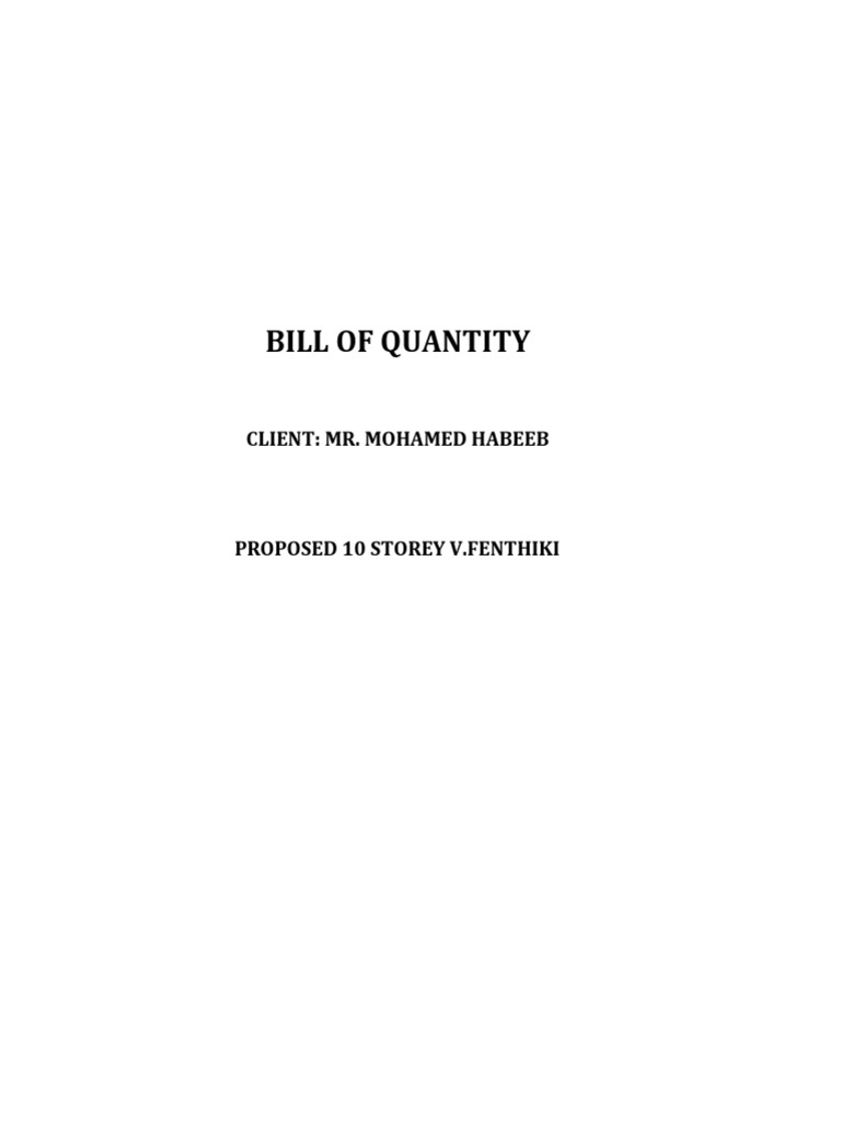 Boq - Proposed 10 Storey Building | PDF | Civil Engineering | Components