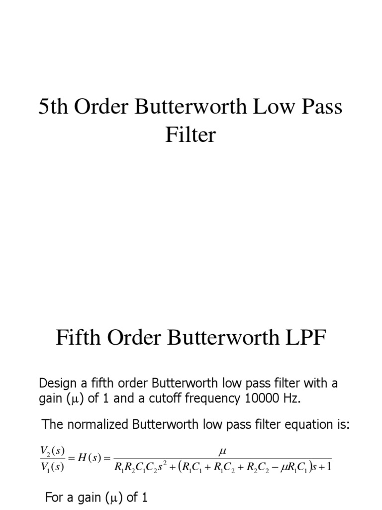 5th Order Filter | PDF