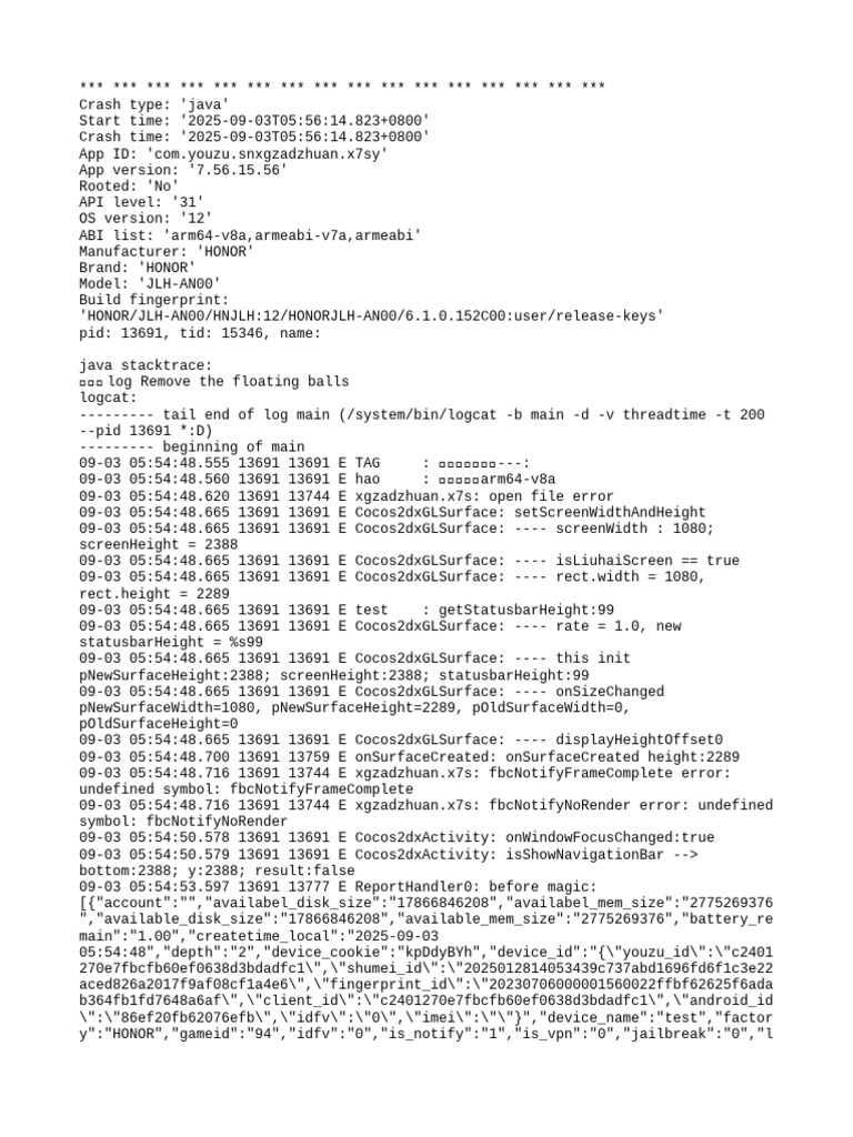 Catchlogs - 2025-09-03 at 05-56-14 - 7.56.1 - .Java | PDF | Java (Programming Language) | Software