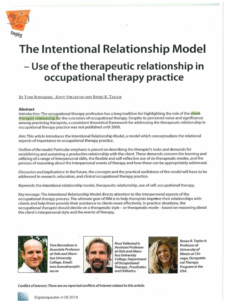 The Intentional Relationship Model Use o | PDF