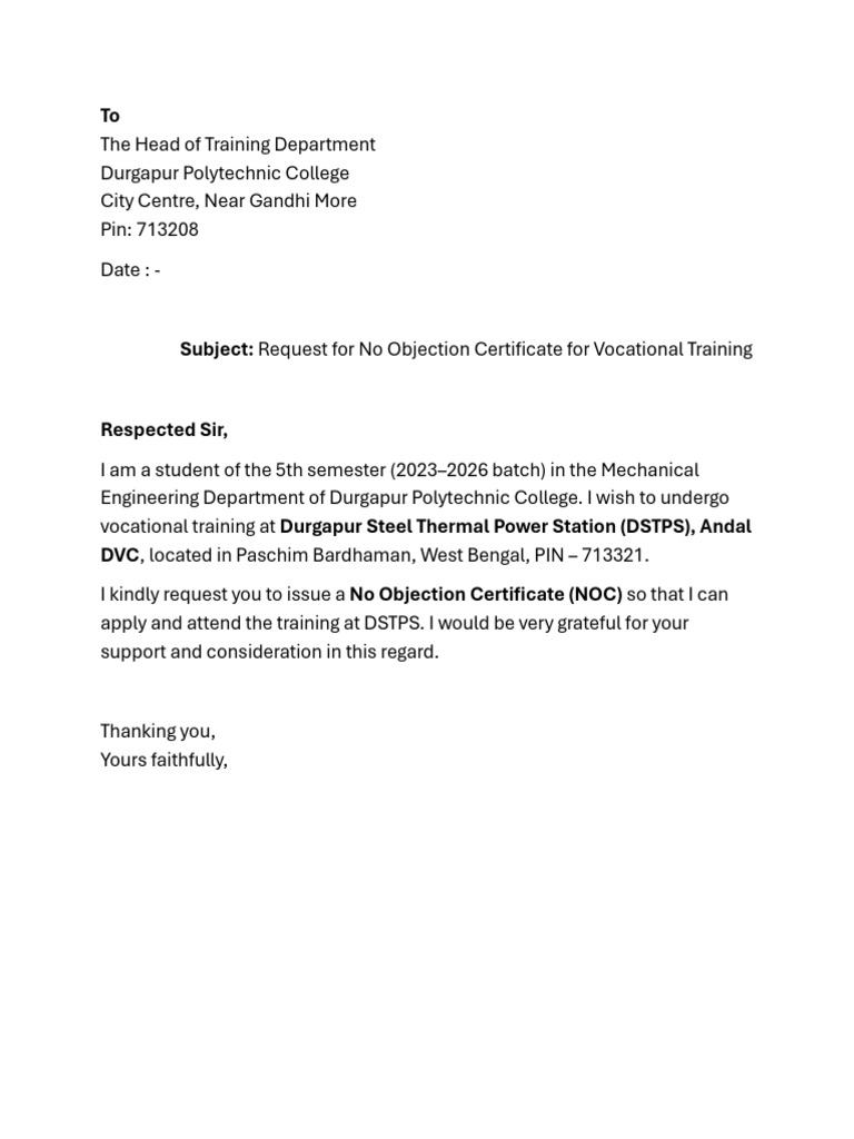 College NOC Letter | PDF