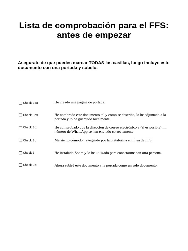 FFS Checklist Es | PDF