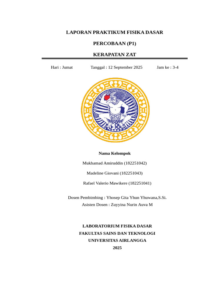 Kerapatan Zat: Praktikum Fisika Dasar | PDF