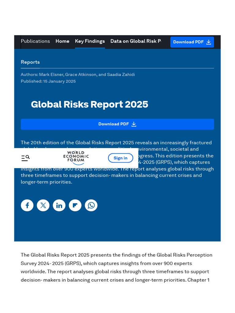 Global Risks Report 2025 Summary | PDF | Risk | Economic Inequality