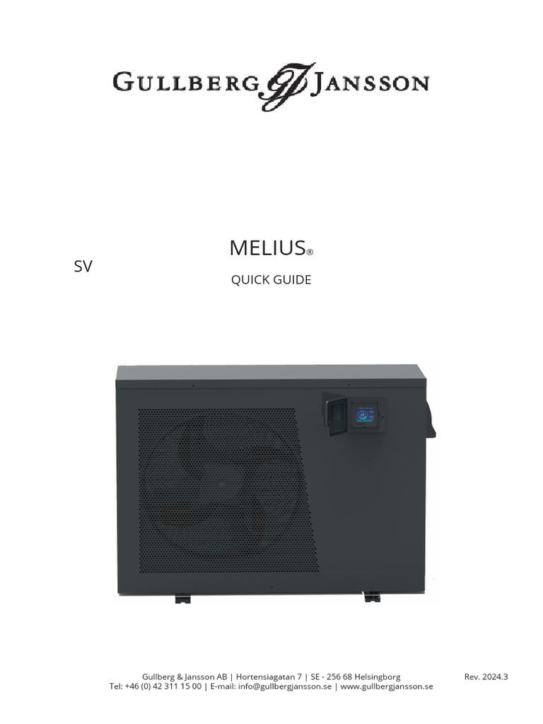 Quickguide Melius Rev. 2024.3 Se Da No | PDF