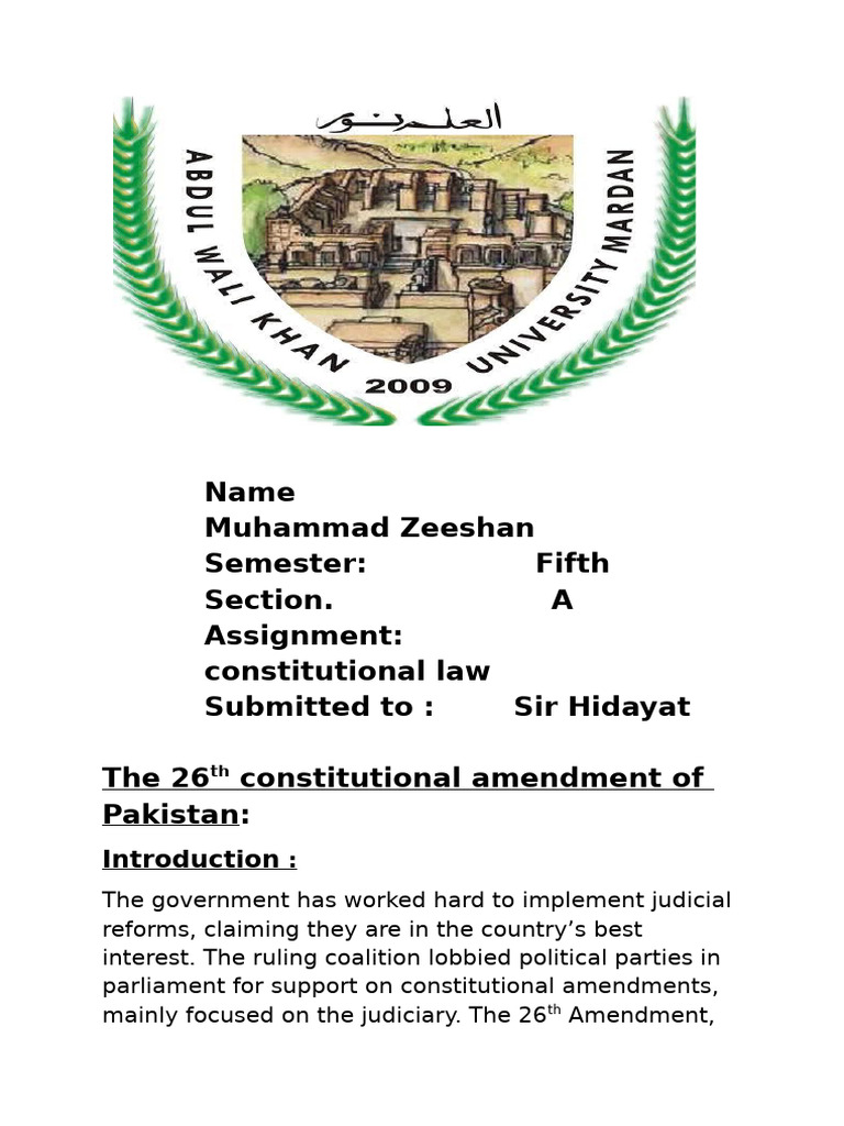 26th Constitutional Amendment Overview | PDF | Jurisdiction | Supreme ...