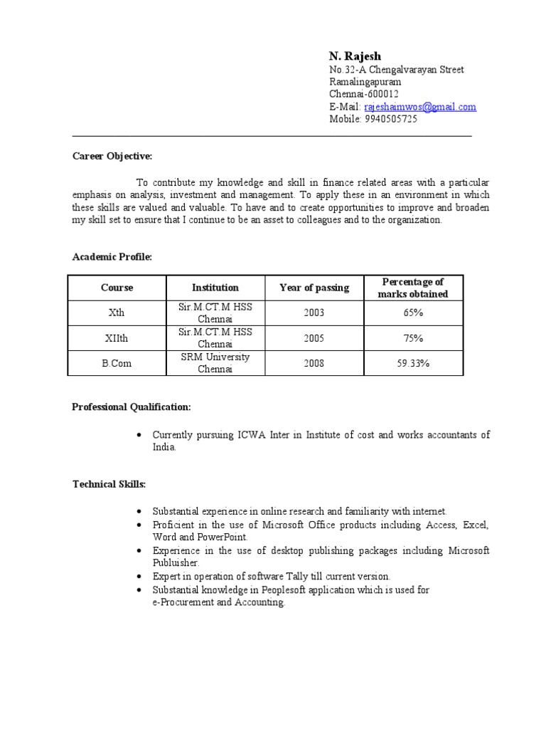 Resume - Rajesh Natarajan | PDF | Audit | Business