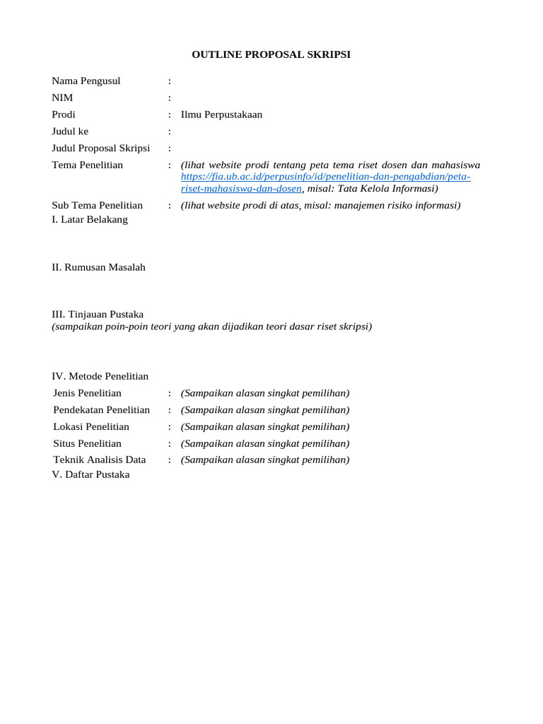 Outline Proposal Skripsi Psip 2021 | PDF