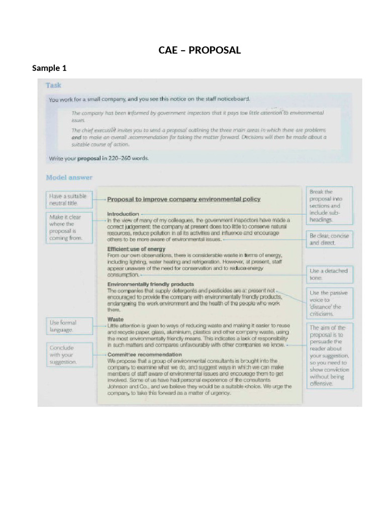 CAE - Writing - Proposals | PDF