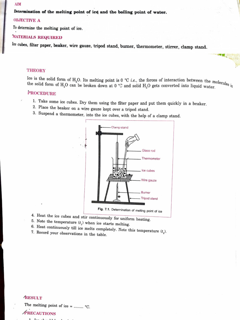 Melting Point of Ice & Boiling Point of Water | PDF | Boiling | Thermometer