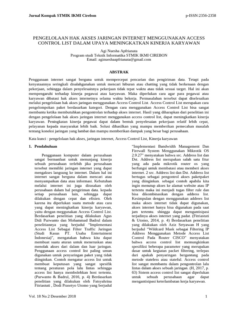 12-2018-Pengelolaan Hak Akses Jaringan Internet Menggunakan Access ...