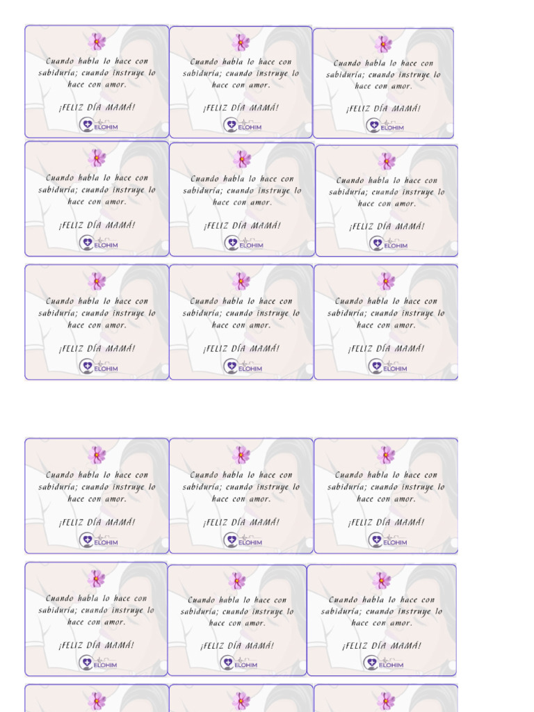 Tarjeta Dia De Las Madres Pdf