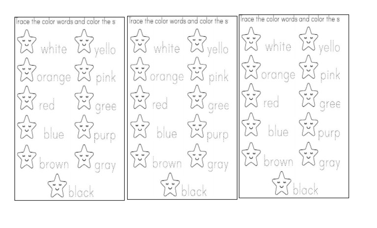 Colours Trace Names Stars | PDF