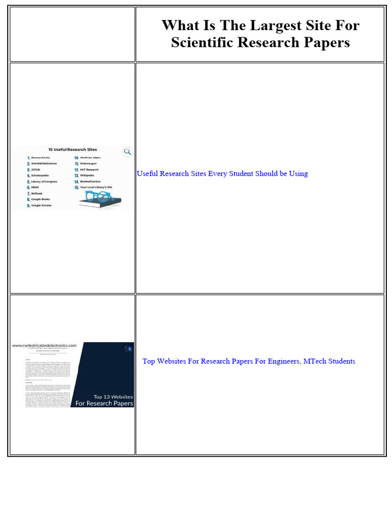 What Is The Largest Site For Scientific Research Papers | PDF ...
