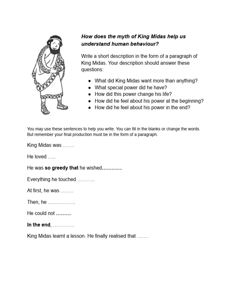 Writing. King Midas | PDF