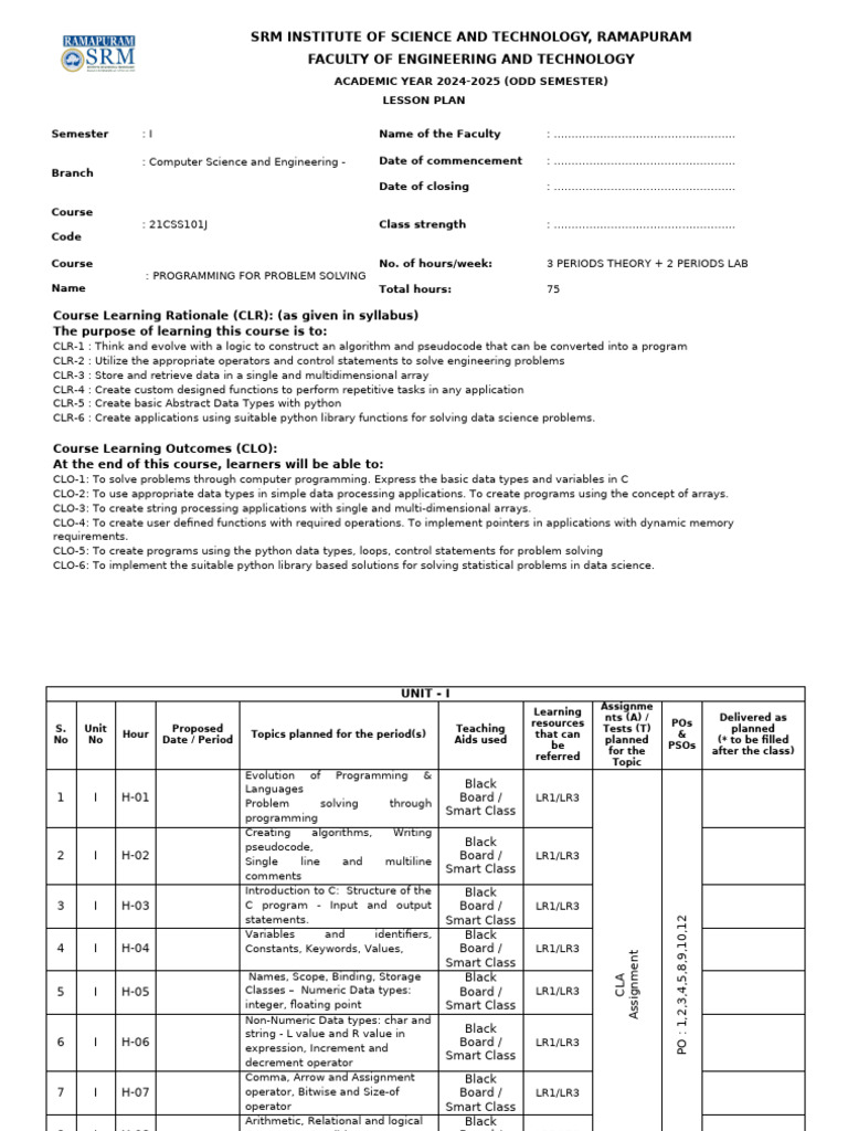 Pps Theory Lesson Plan | PDF | Parameter (Computer Programming ...