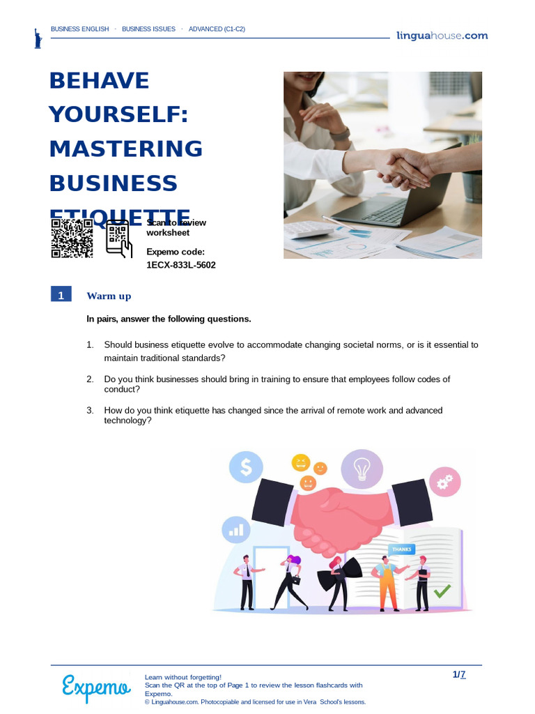 Behave Yourself Mastering Business Etiquette American English Student ...
