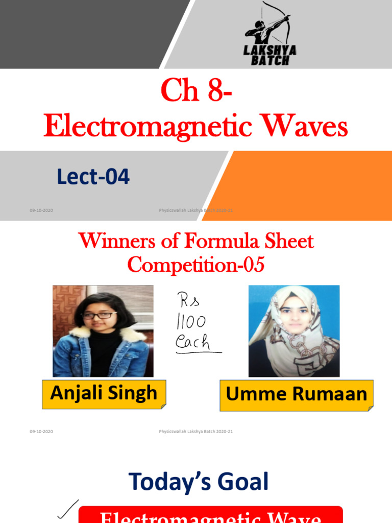 Electromagnetic Waves Lecture 04 @physicswallahlakshyavideos Physicswallahlakshyavideos | PDF ...