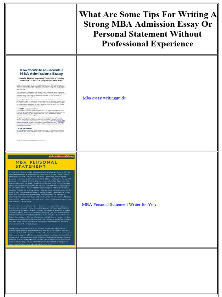 What Are Some Tips for Writing a Strong MBA Admission Essay or Personal ...