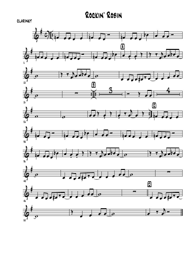 Rockin' Robin - Clarinet in BB | PDF